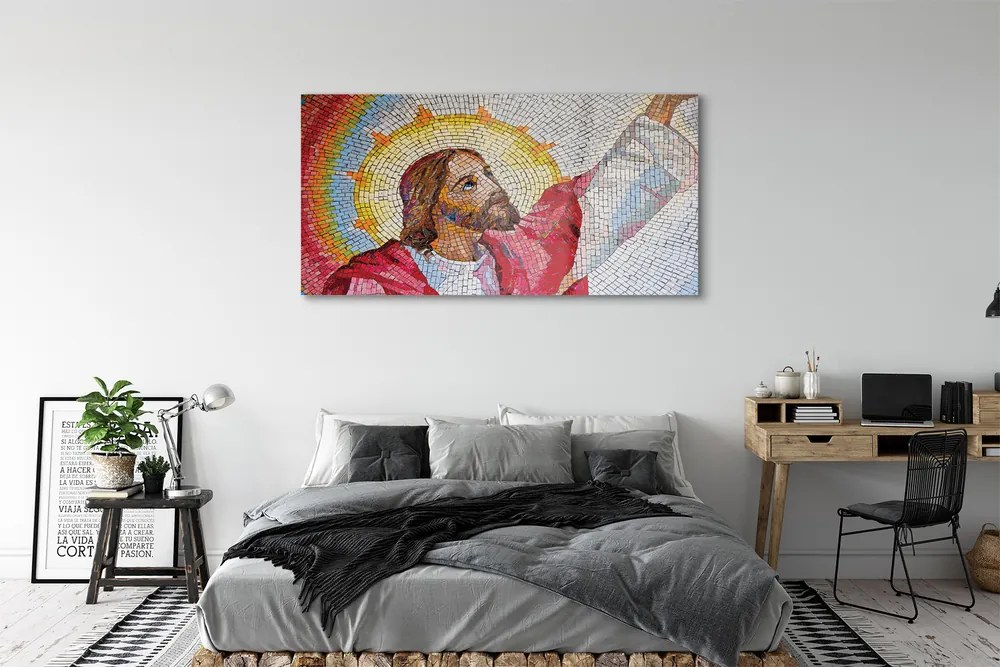 akrylový obraz mozaika Jesus 140x70 cm