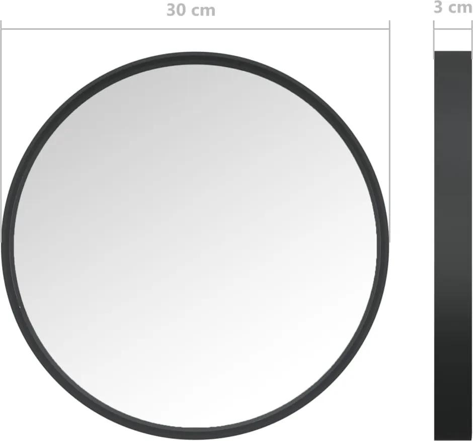 vidaXL Nástěnné zrcadlo černé 30 cm [322292]