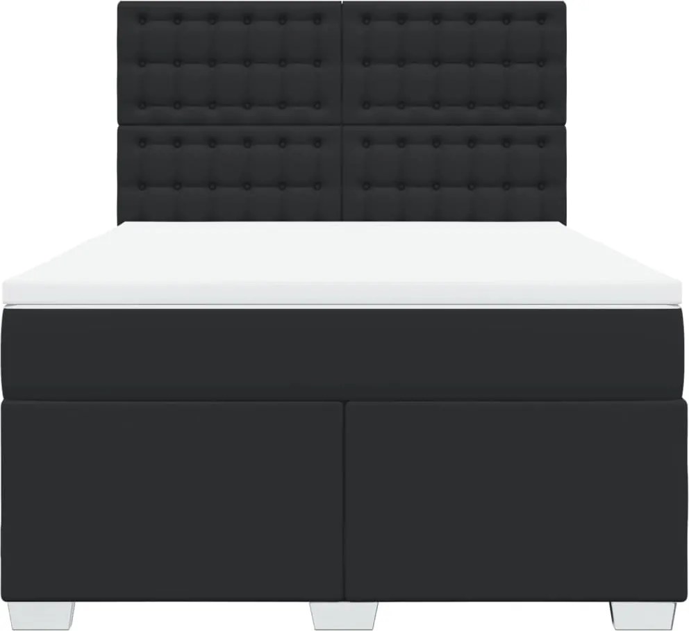 Box spring postel s matrací černá 140x200 cm umělá kůže 3293024