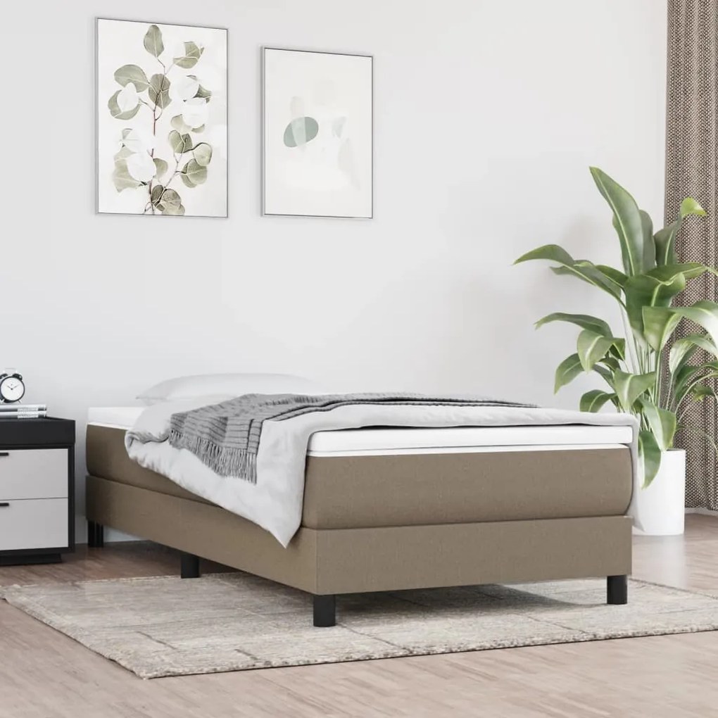 Rám postele s boxspringem taupe 100 x 200 cm textil 3120496
