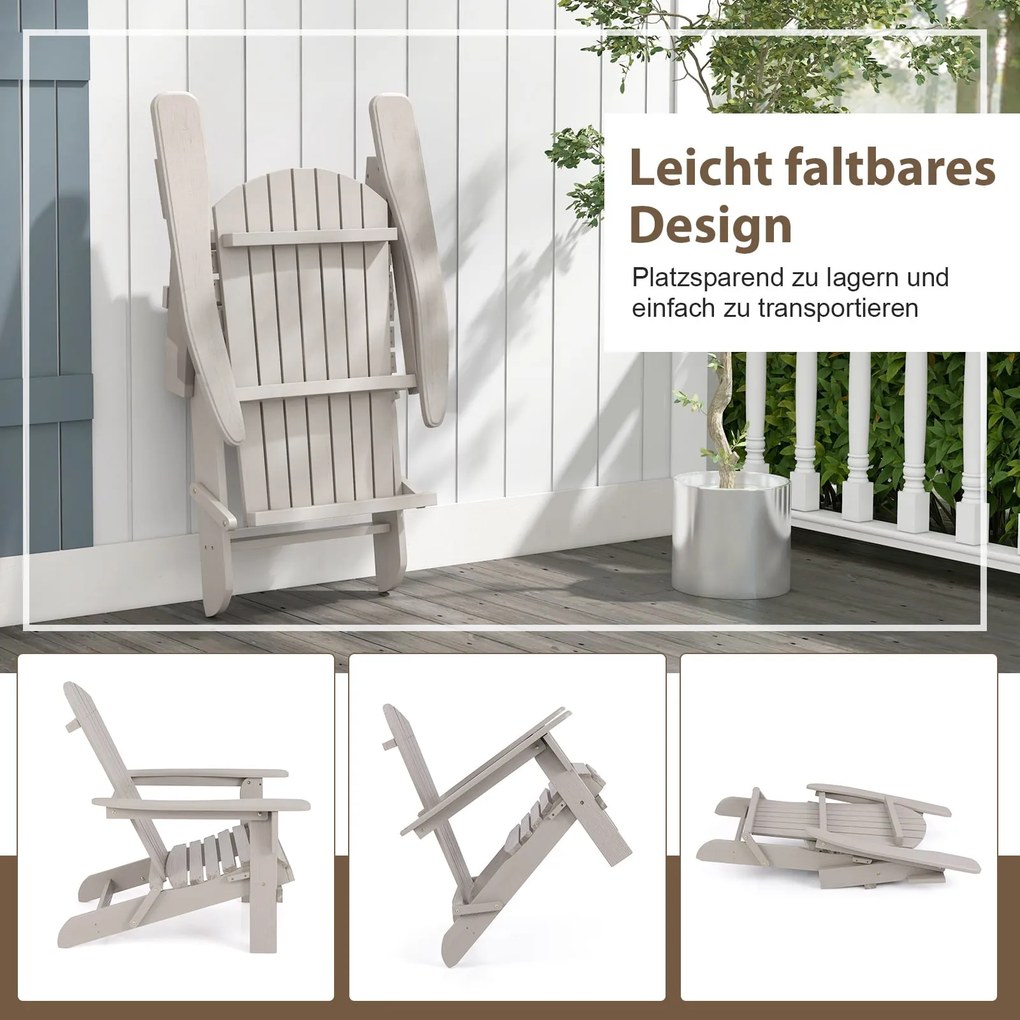 Costway Židle Adirondack skládací Židle Adirondack vyrobená ze dřeva zahradní
