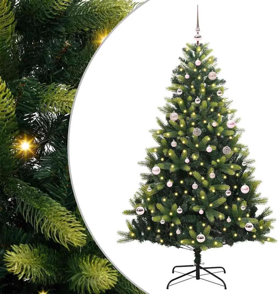 Umělý zavěšený vánoční stromeček 150 LED Zelená 150 cm PVC a PE 3395984