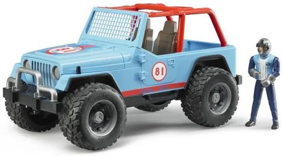 Bruder 02541 Cross Country Jeep Wrangler Unlimited modrý + závodník