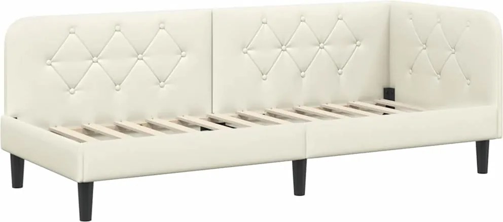 Rohový rám postele Krémová 80 x 200 cm samet 3394141