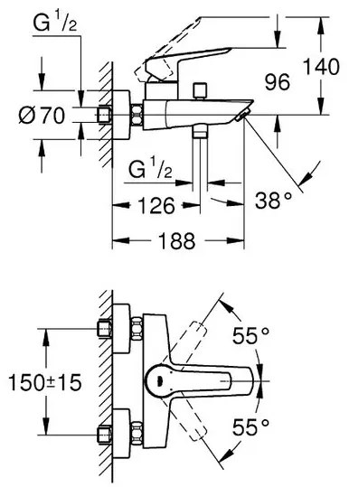 Grohe Start Vanová baterie, černá mat 242062432