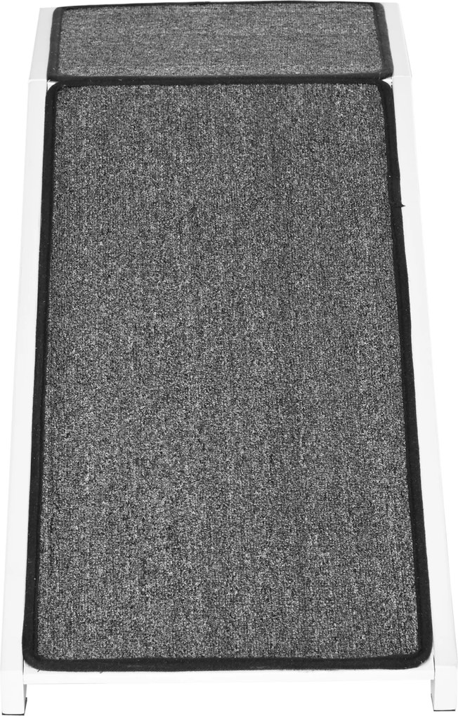 PawHut Rampa pro psy s protiskluzovým kobercem Žebřík pro psy Rampa pro psy do 30 kg Borovicové dřevo Polyester Bílá+Šedá 125 x 40 x 35,5 cm
