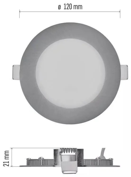 Emos lighting LED zápustný panel NEXXO ø12cm, 7W, CCT, černý/stříbrný Barva: Černá