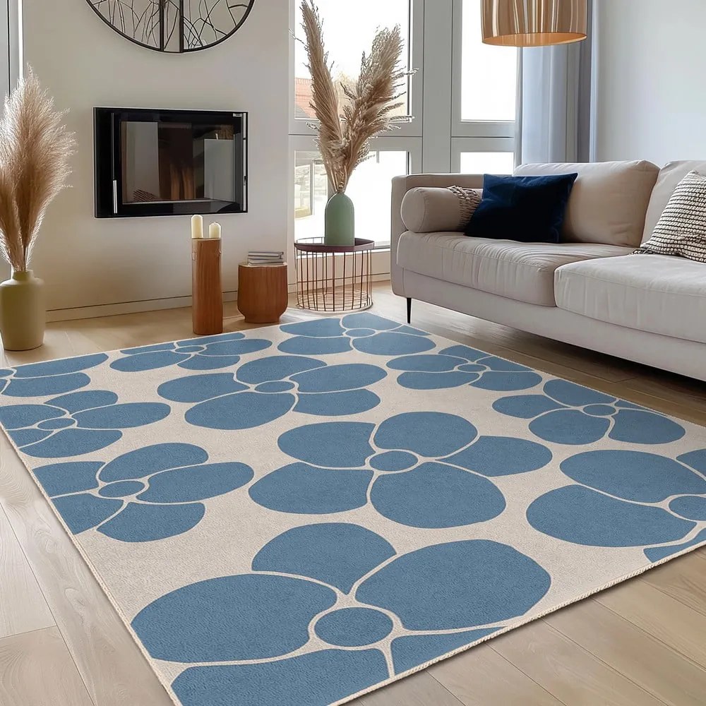 Modrý pratelný koberec 120x180 cm Blue Meadow – Mila Home