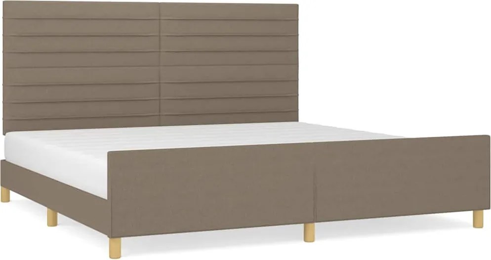 Rám postele bez matrace taupe 200 x 200 cm textil 3125166