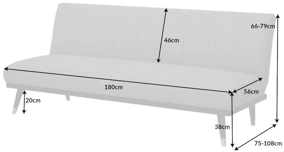 Designová rozkládací sedačka Halle 180 cm šampaňský samet