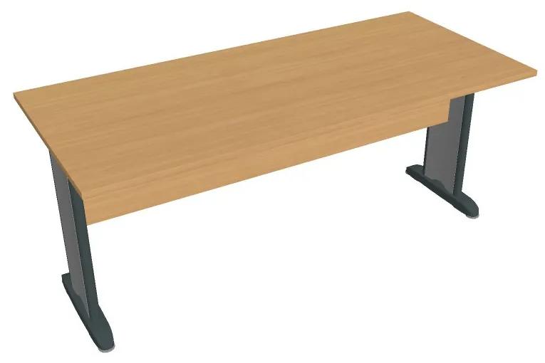 Stůl jednací rovný 180 cm - Hobis Cross CJ 1800 Dekor stolové desky: buk, Dekor lamino podnože: buk, Barva nohou: černá