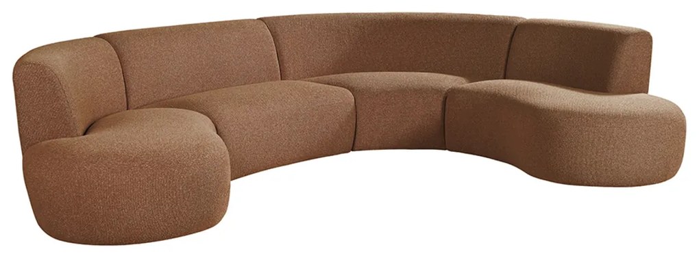 LABEL51 Pohovka do tvaru U FLORENCE hnědá 350cm GA-80.194
