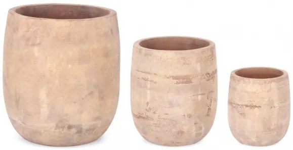 BIZZOTTO Set 3 květináčů MINH světlý