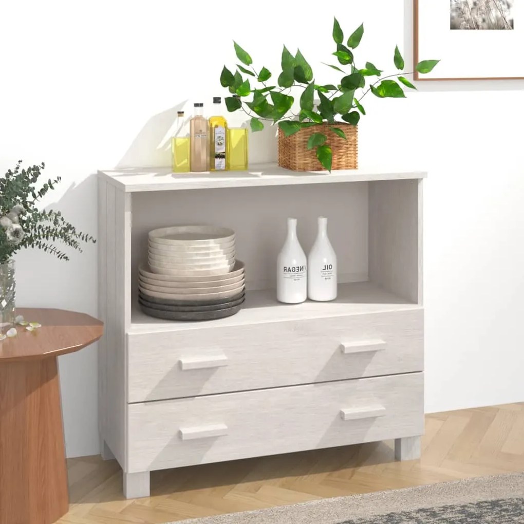 Příborník HAMAR bílý 85 x 35 x 80 cm masivní borovice 340497