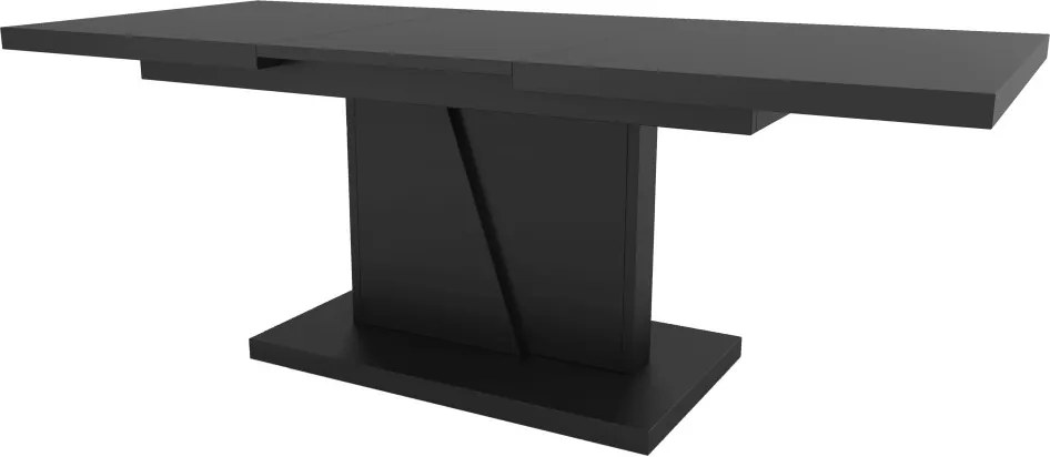 Mazzoni NOIR černý, rozkládací, konferenční stůl, stolek, černobílý