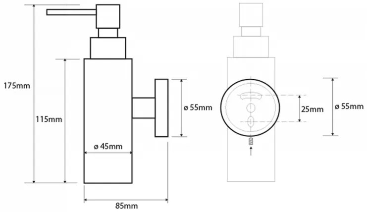 Sapho X-ROUND dávkovač mýdla 150ml, chrom XR104