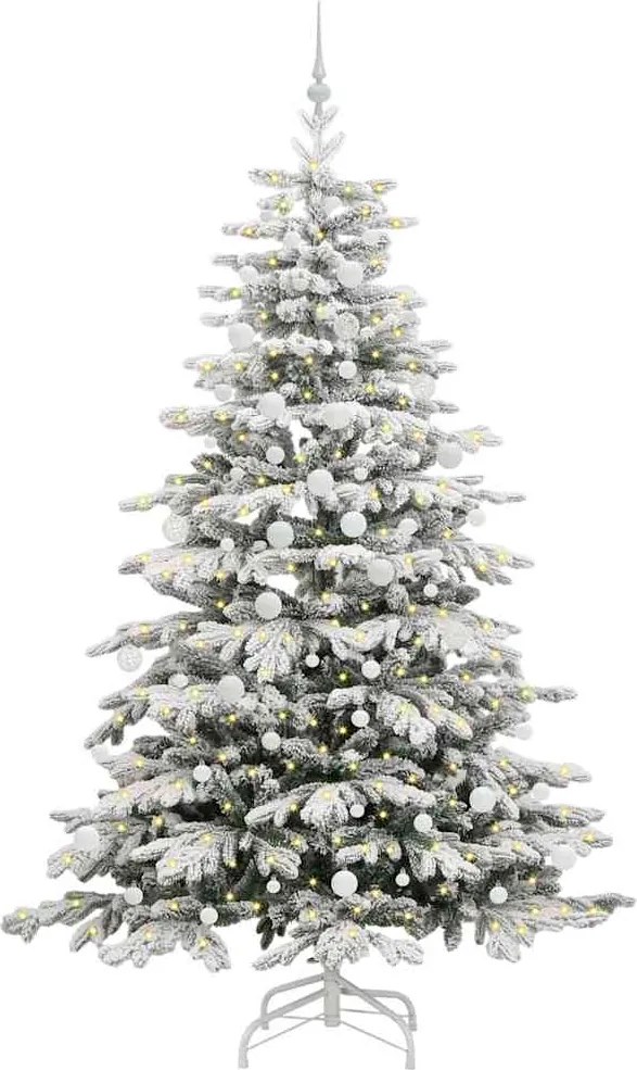 Umělý Skládací Vánoční Strom Bílá 210 cm PE a PVC 3395652