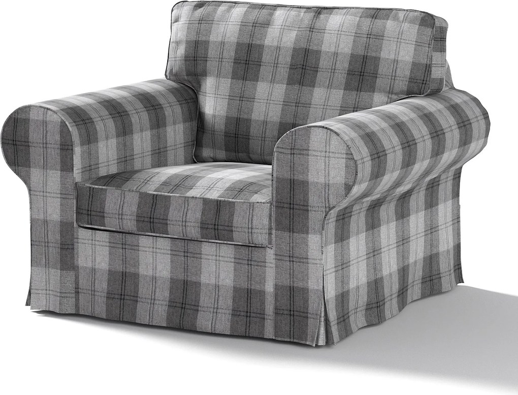 Potah na křeslo IKEA Ektorp barva šedá látka pletený vzor, vzorované