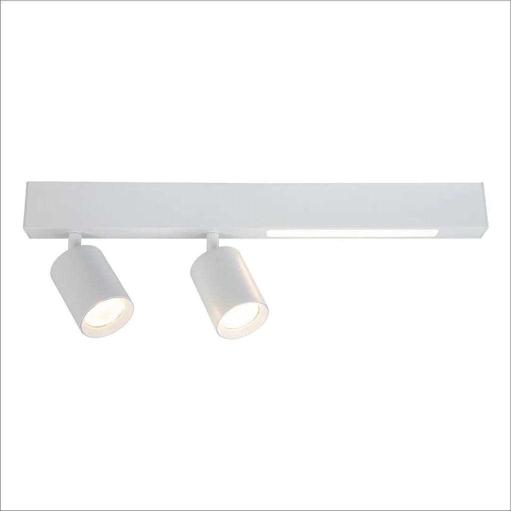 Stropní svítidlo Magnet, 2x bílé kovové stínítko + 1x LED 5W, w