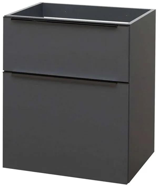 Mereo, Mailo, koupelnová skříňka 61 cm, antracit, černé madlo CN530SB