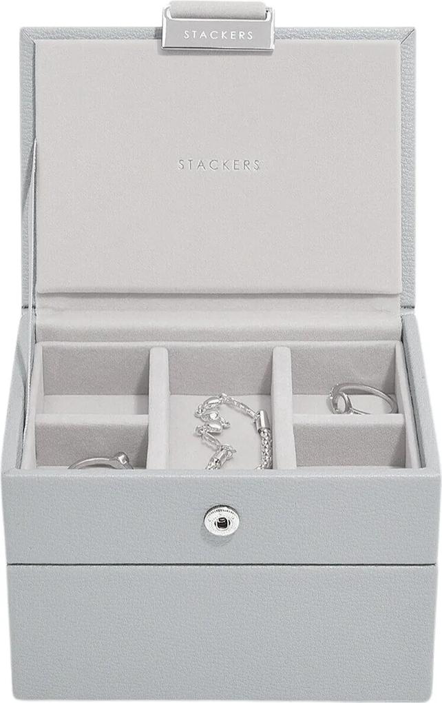 Krabička na šperky Stackers dvojitá micro kamenná šeď