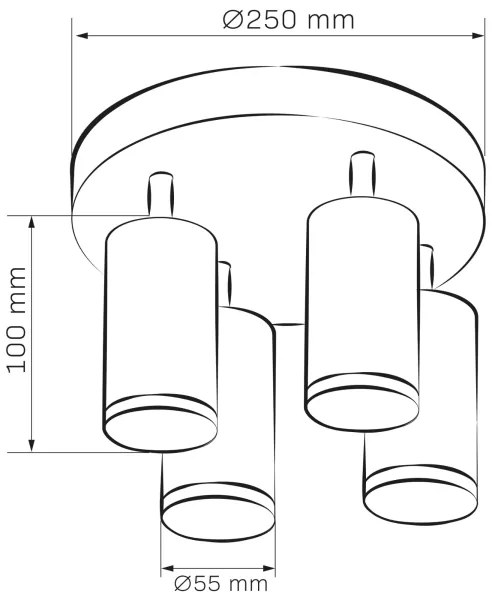 Koupelnové bodové svítidlo TURYN 4xGU10/10W/230V IP44 bílá
