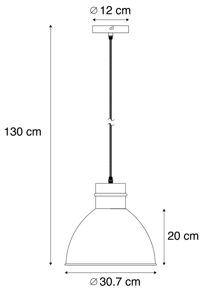 Chytré závěsné svítidlo šedé 30 cm vč. wifi žárovky A60 - Dory