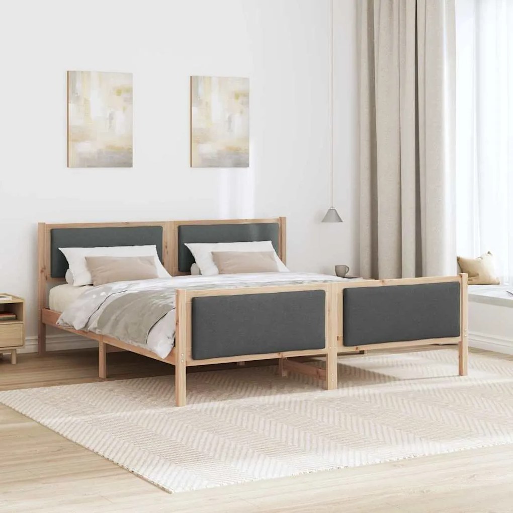 Rám postele s čelo Tmavě šedá 180 x 200 cm textil 3394249
