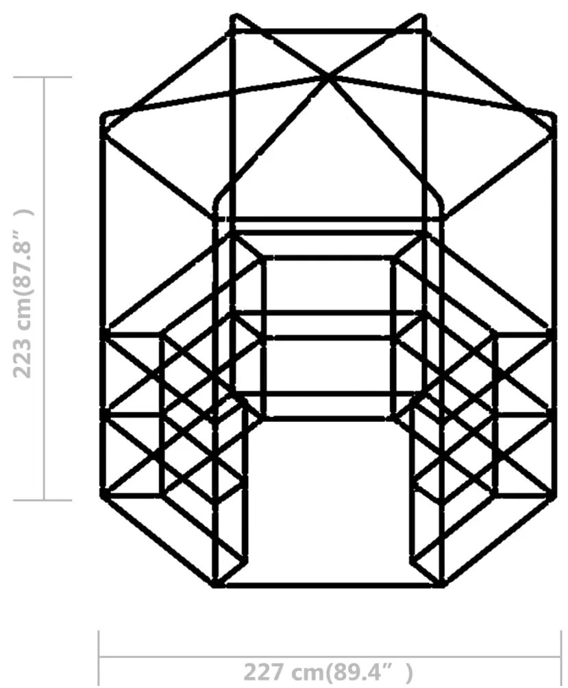 vidaXL Marketos Skleník s policemi ocel 227 x 223 cm