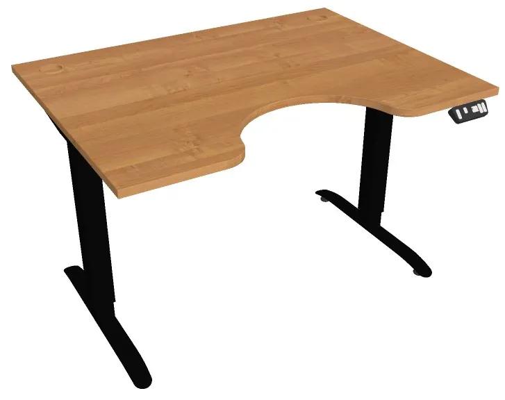 Hobis Motion Elektr. nastavitelný stůl 120x90 s pamětí - HOBIS ERGO MOTION MSE 2M 1200 Dekor stolové desky: olše, Barva kovové podnože: černá