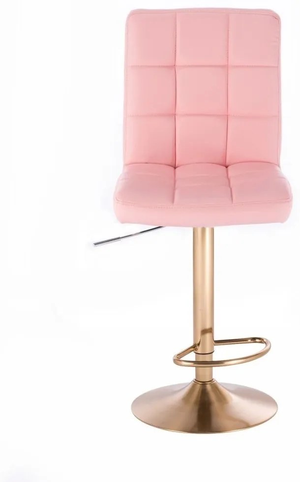 LuxuryForm DESIGN Barová židle TOLEDO na zlaté kulaté podstavě - růžová