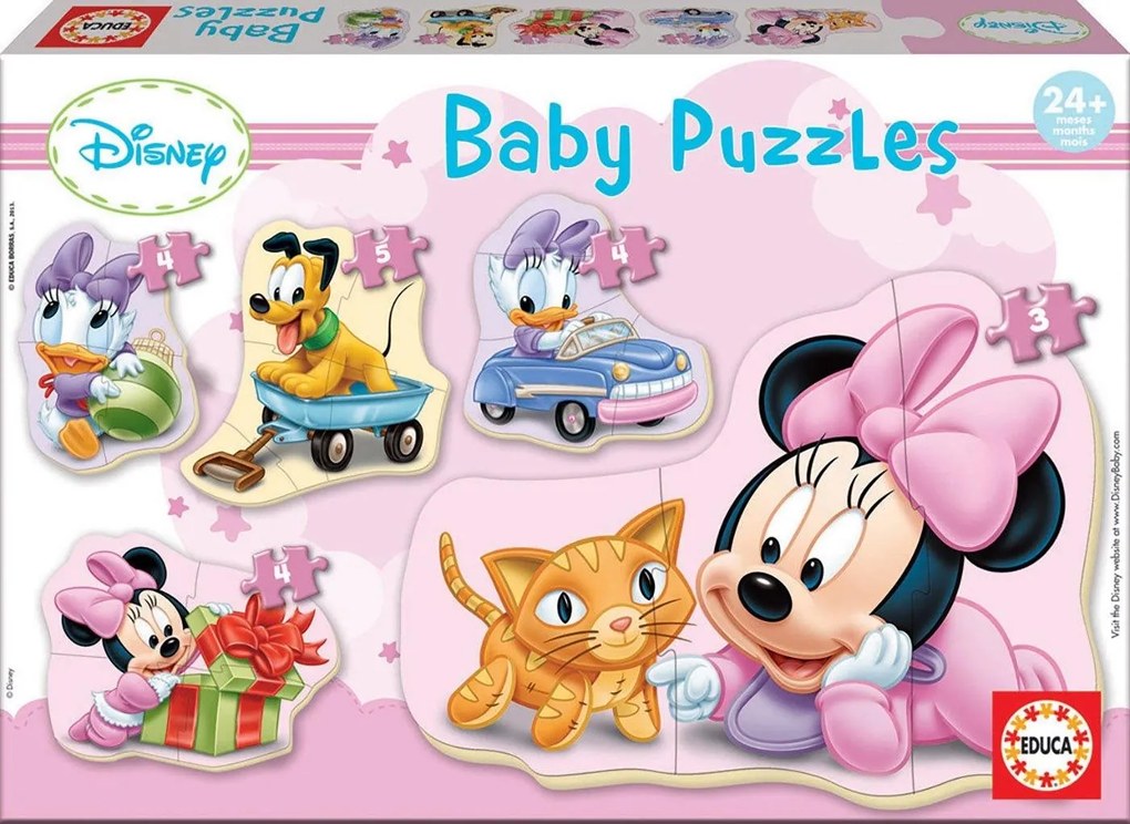 Puzzle educa baby puzzle minnie 5v1 (3-5 dílků)