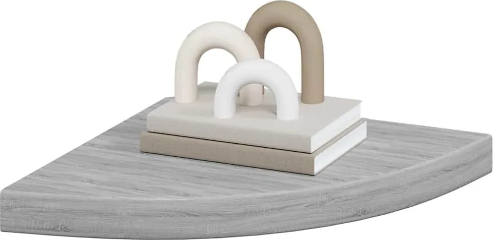 Nástěnné rohové police 4 ks betonově šedé 35 x 35 x 3,8 cm MDF 326644