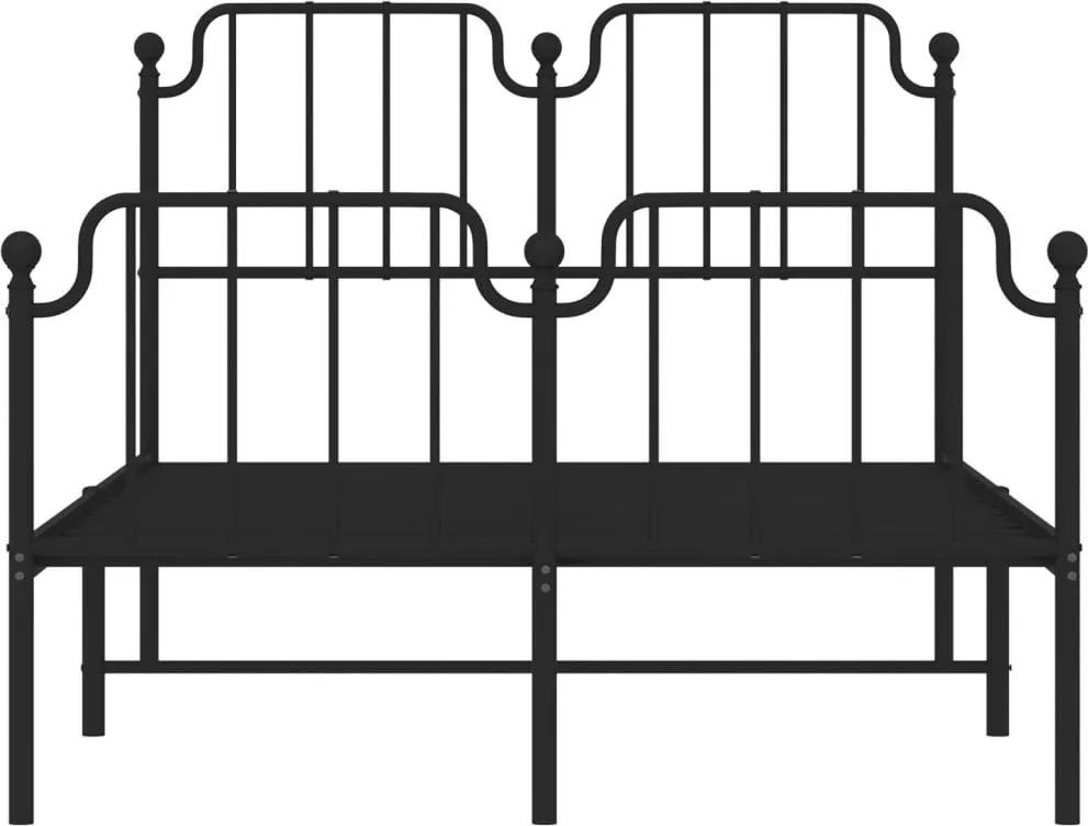 vidaXL Kovový rám postele s hlavovým a nožním čelem 120 x 200 cm [373903] Barva: Bílá