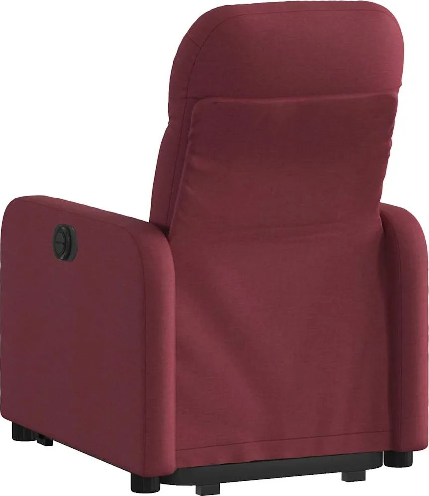 Zvedací polohovací křeslo vínové textil 3206798