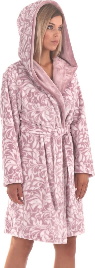 Krátký dámský župan Flora mauve mist 48 56 4303 - L