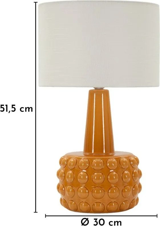 Keramická stolní lampa v hořčicové barvě/bílá s textilním stínidlem (výška 51,5 cm) Gress – Mauro Ferretti