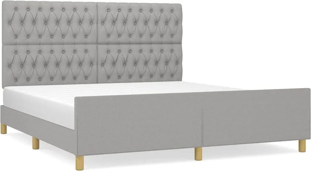 Rám postele bez matrace světle šedý 180 x 200 cm textil 3125316