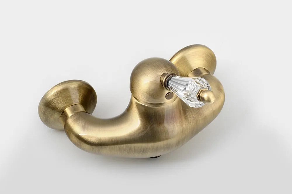 Sapho, KIRKÉ CRYSTAL nástěnná sprchová baterie, křišťálová páčka, bronz, KI11KB