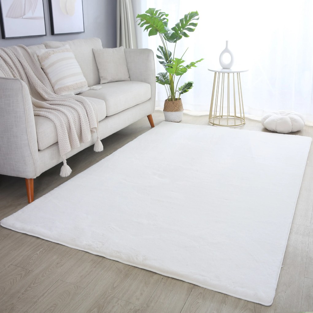 Ayyildiz, Kusový koberec Pouffy 5100 Cream, 200x290, bílá, obývací pokoj