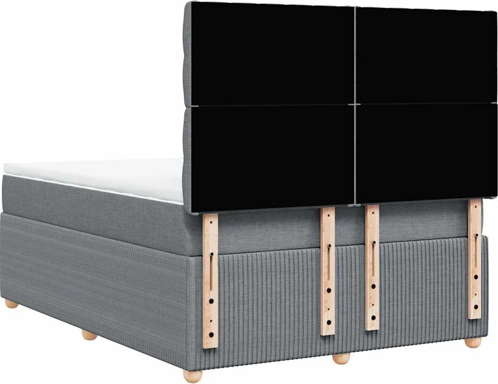 Box spring postel s matrací světle šedá 160 x 200 cm textil 3292114