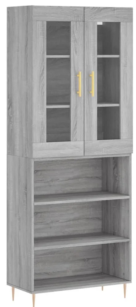 Skříň highboard šedá sonoma 69,5 x 34 x 180 cm kompozitní dřevo,  3198719