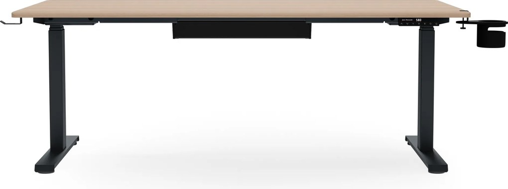 Elektrický stůl s regulací výšky ergonomický antracitový/dub sonoma,1600x800 mm: ARIA