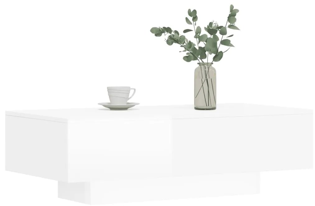 Konferenční stolek lesklý bílý 100x49,5x31 cm kompozitní dřevo - Default Title