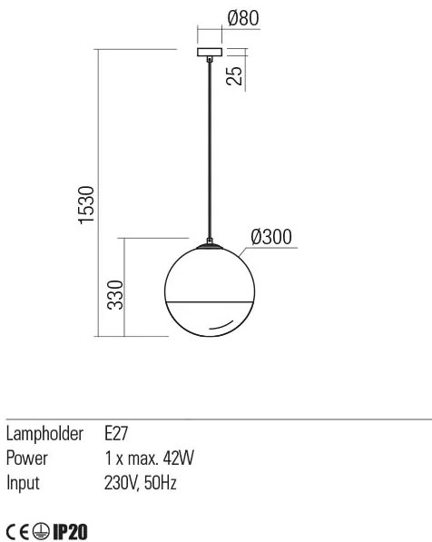 Redo Závěsná svítidlo Berry, ø30cm Barva: Bílá