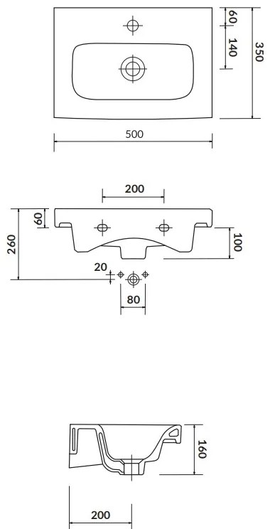 Cersanit Moduo Slim SET, závěsná skříňka 50x35x62 cm + umyvadlo 50cm, antracitová matná, S801-470-DSM
