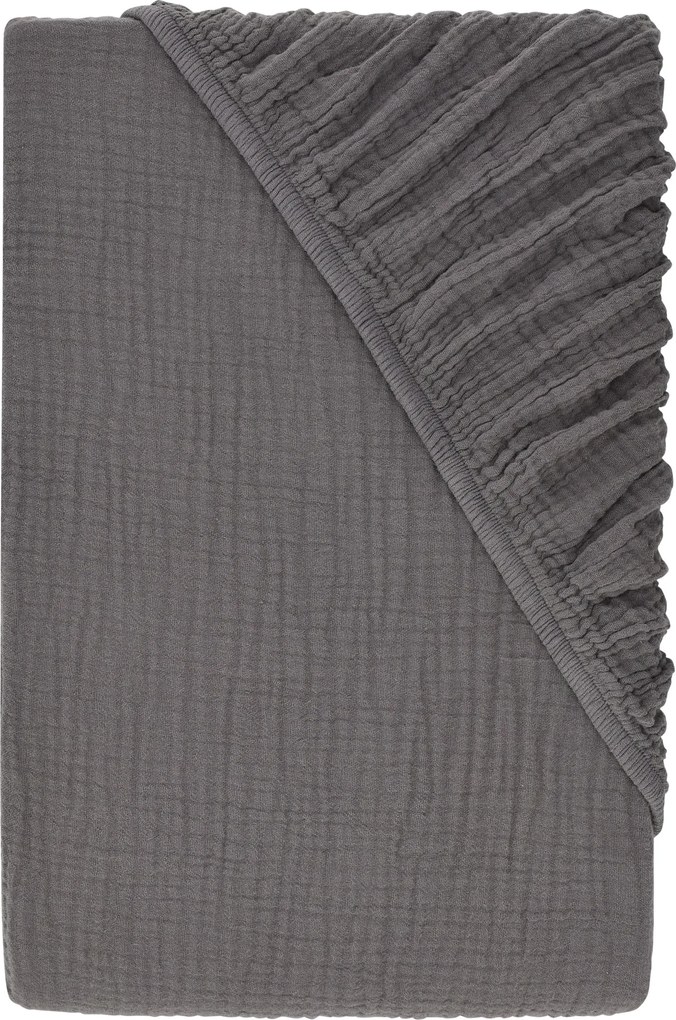 Livarno® Mušelínové napínací prostěradlo, 140-160 x 200 cm (šedá)