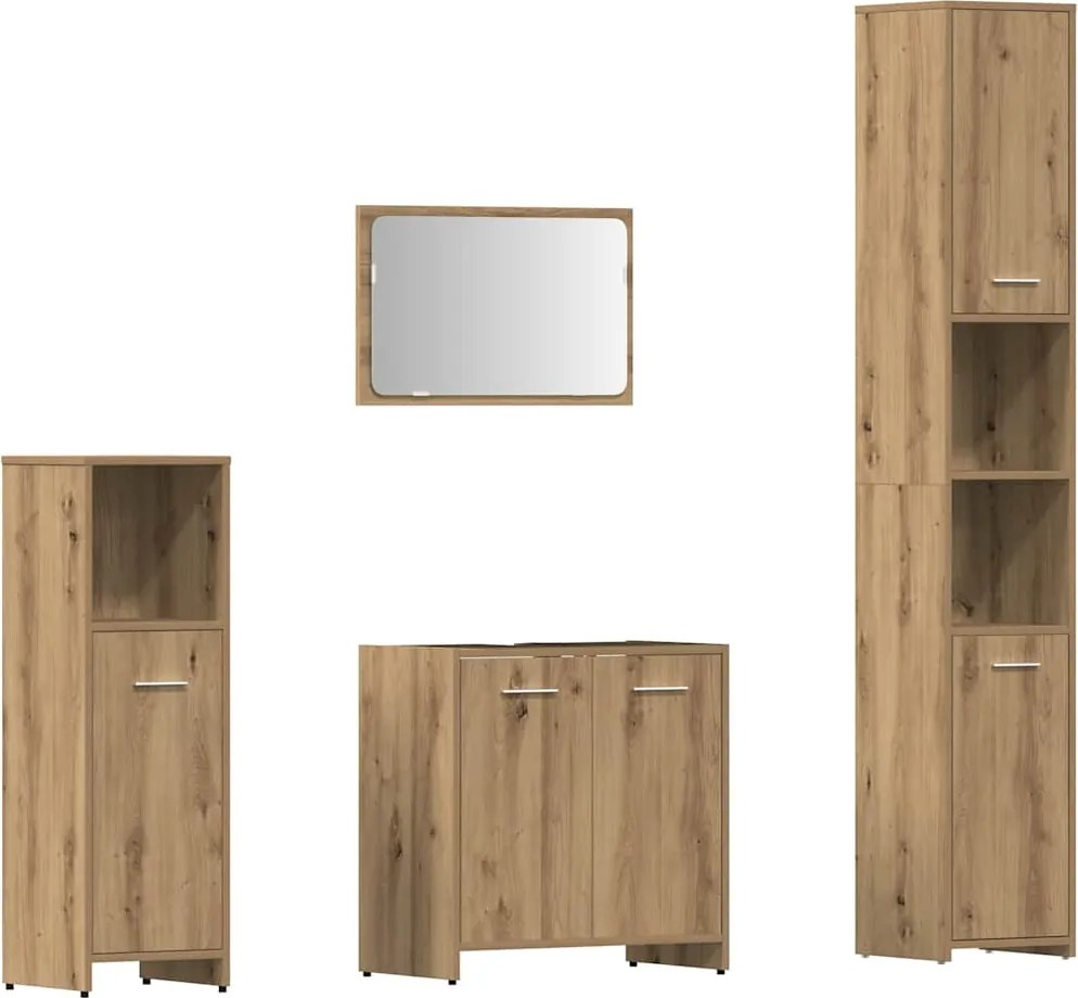 4dílná koupelnová sestava dub artisan kompozitní dřevo 3328554