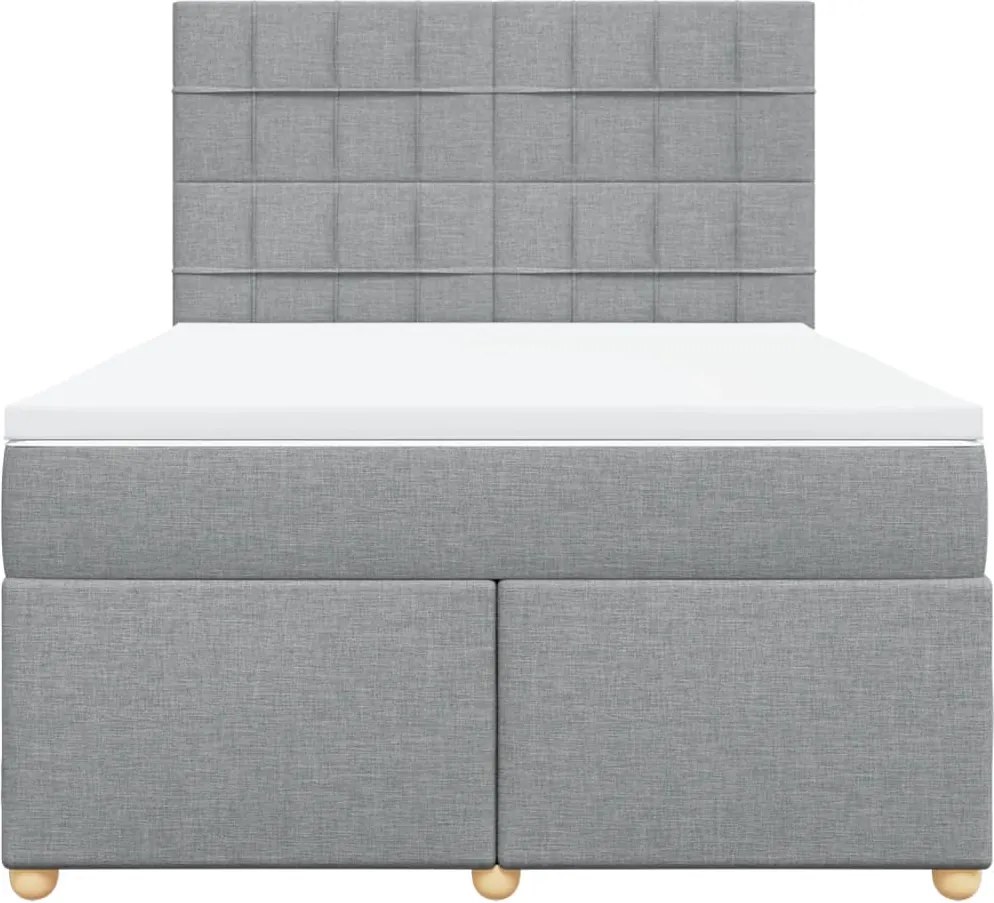 Box spring postel s matrací světle šedá 140 x 190 cm textil 3291275