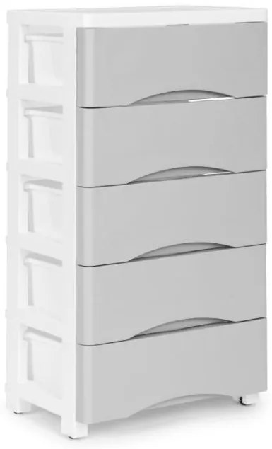 Multistore Regál na kolečkách 5 polic White/ Grey